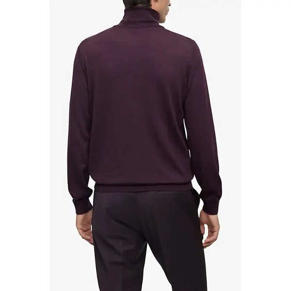BOSS Funnel-neck Wool-knit Jumper