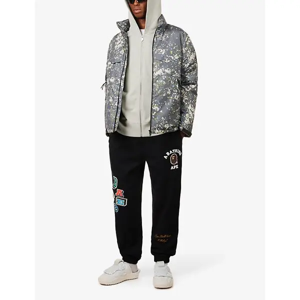 A BATHING APE Logo-embroidered Cotton-blend Jogging Bottoms