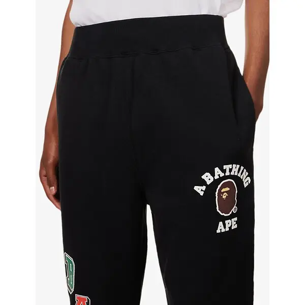 A BATHING APE Logo-embroidered Cotton-blend Jogging Bottoms