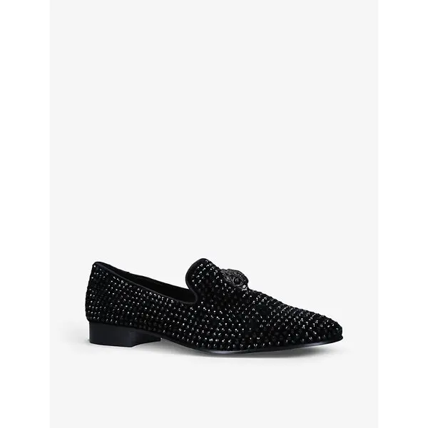 Kurt Geiger Ace Studded Suede Loafers - Black