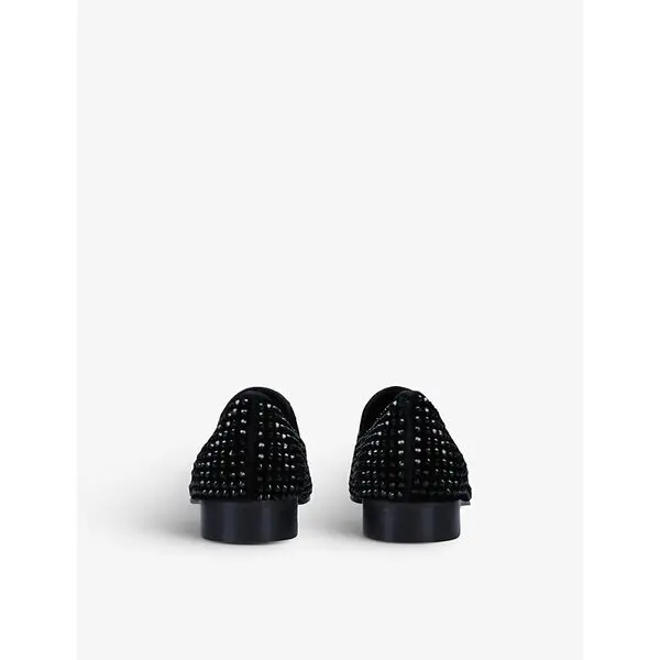 Kurt Geiger Ace Studded Suede Loafers - Black
