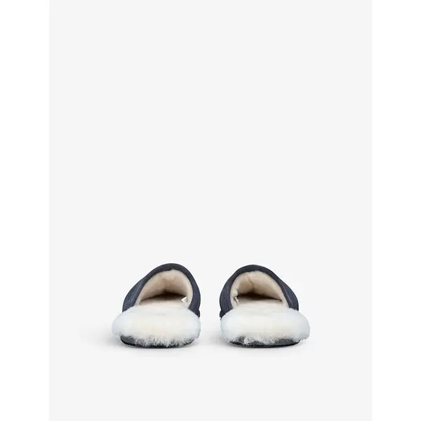 UGG Scuff Brand-embossed Suede And Shearling Slippers - Grey/dark