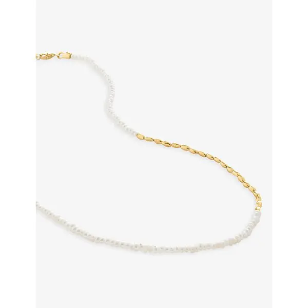 Monica Vinader Mini Nugget Faux-pearl Beaded Necklace - Gold