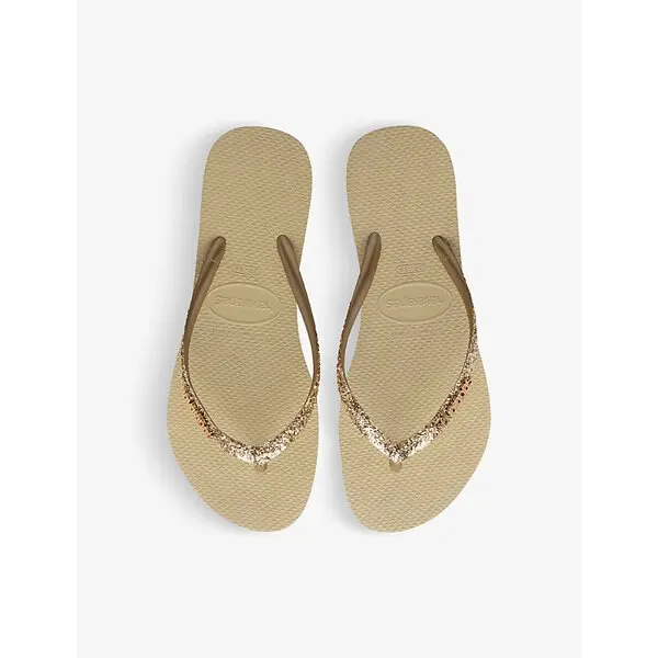 Havaianas Slim Glitter Ii Rubber Flip Flops - Sand Grey