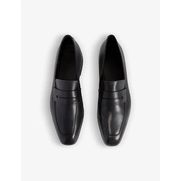 Zegna Leather Penny Loafers - Navy