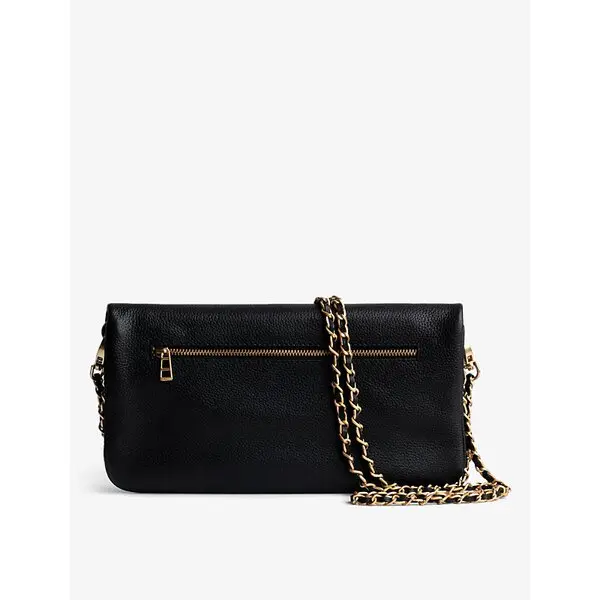 Zadig&Voltaire Rock Grained Leather Clutch - Noir Gold