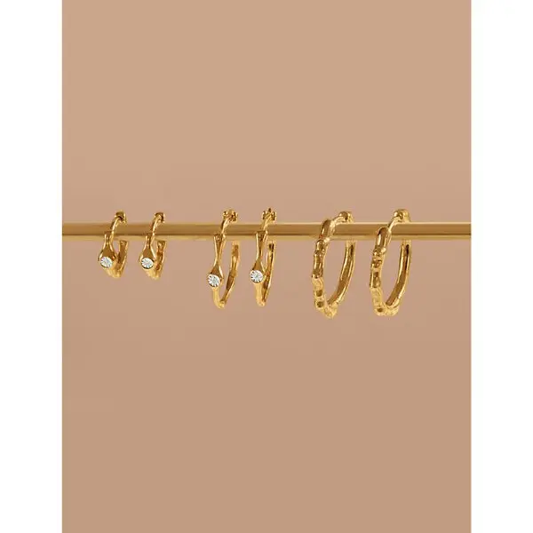 Monica Vinader Siren Recycled 18ct Yellow -plated Vermeil Sterling Silver And Diamond Huggie Earrings - Gold