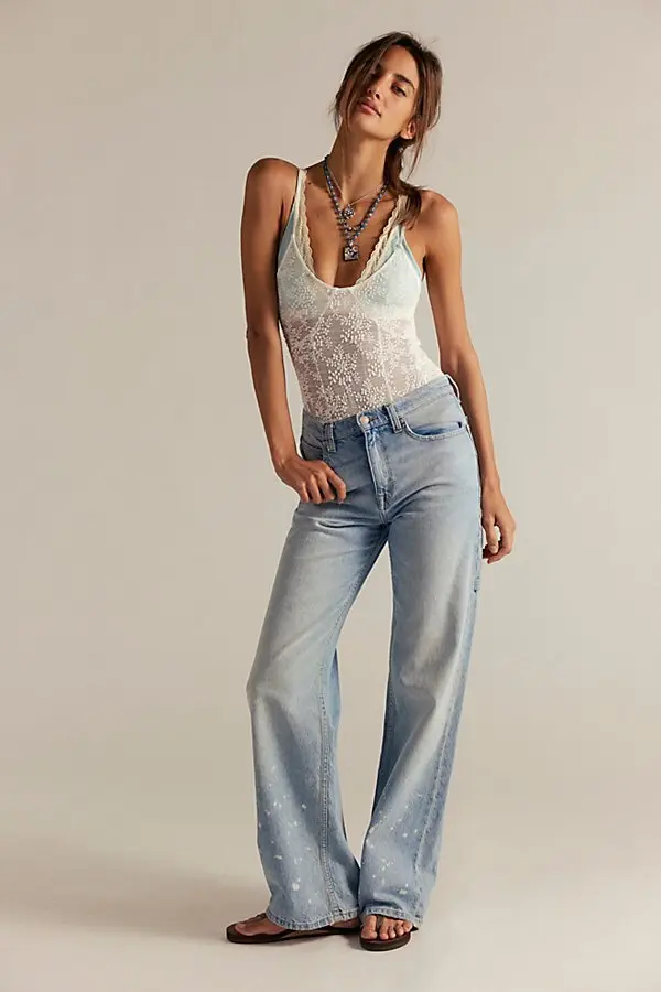 Free People We The Free Tinsley Baggy High-rise Jeans - Bright Eyes