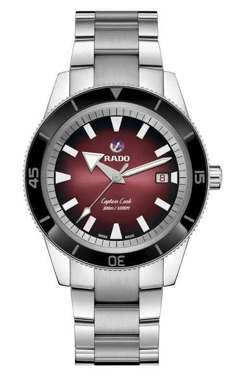 RADO Captain Cook Automatic Bracelet Watch - Red