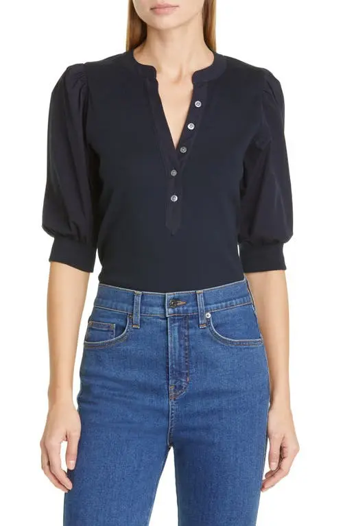Veronica Beard Coralee Blouse - Navy