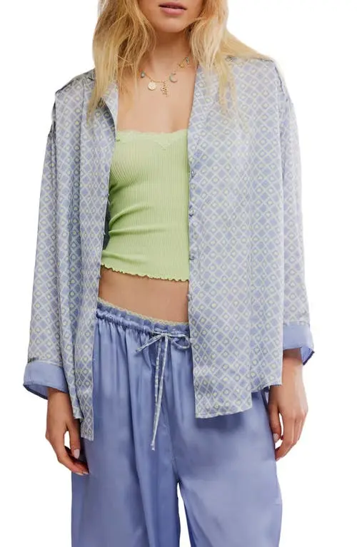 Free People Dreamy Days Print Pajamas - Lime Kiwi Combo