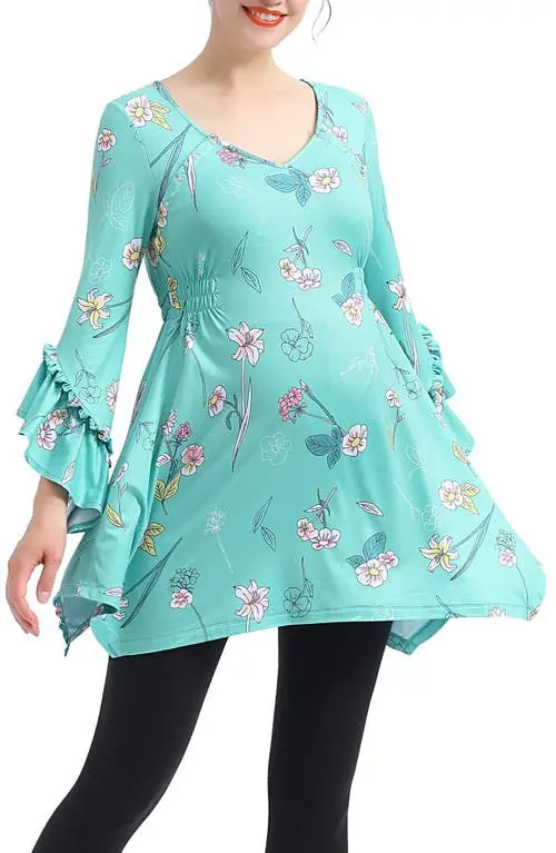 KIMI + KAI Sue Flare Sleeve Maternity/nursing Tunic