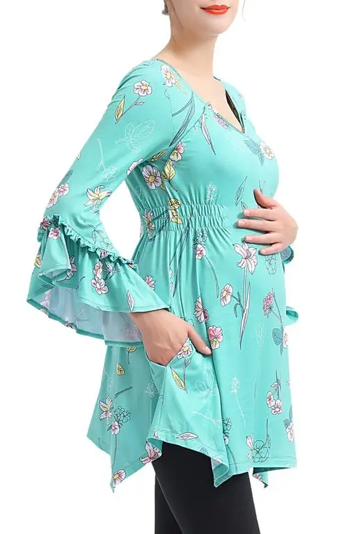 KIMI + KAI Sue Flare Sleeve Maternity/nursing Tunic