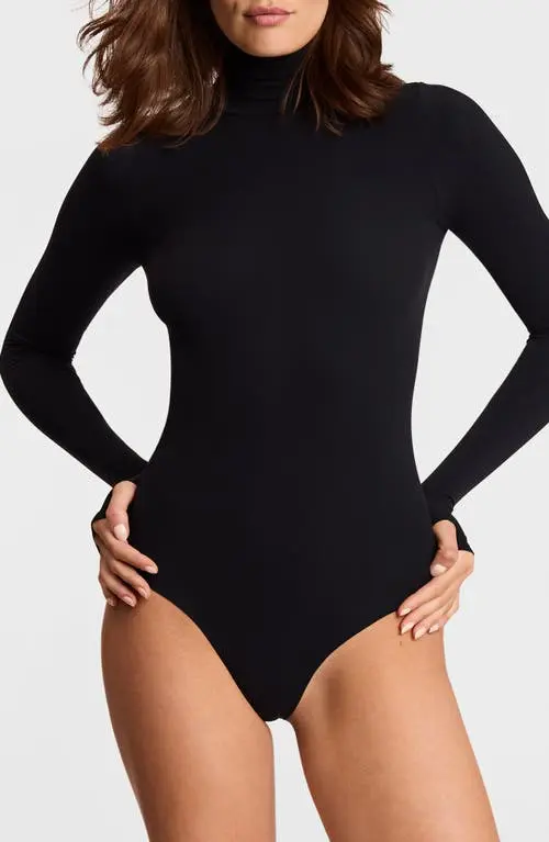 Commando Ballet Body Turtleneck Thong Bodysuit - Blk-black