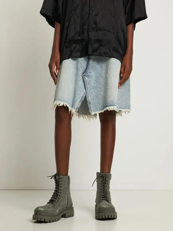 Balenciaga Strike Cotton Canvas Combat Boots