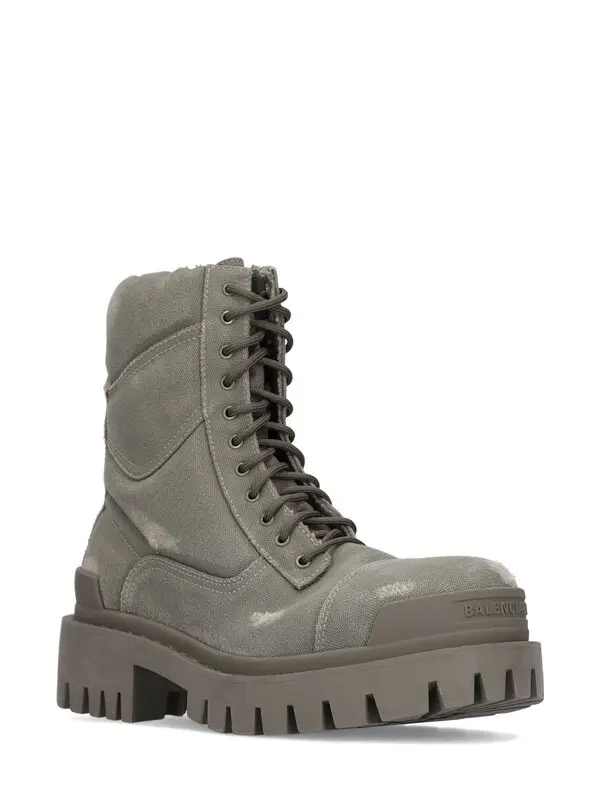Balenciaga Strike Cotton Canvas Combat Boots