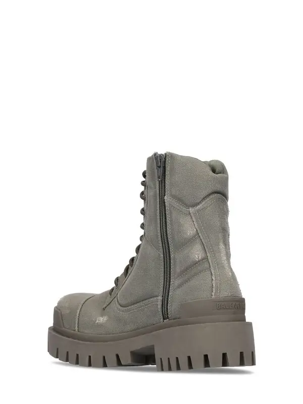 Balenciaga Strike Cotton Canvas Combat Boots