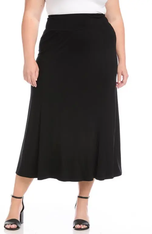 Karen Kane Jersey Midi Skirt - Black