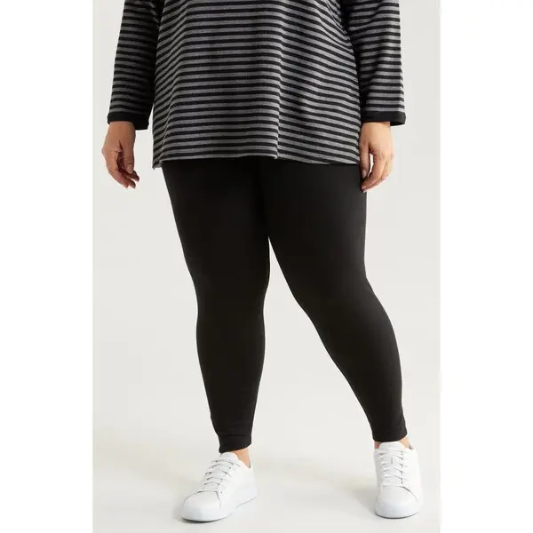 Eileen Fisher High Waist Ankle Leggings - Black