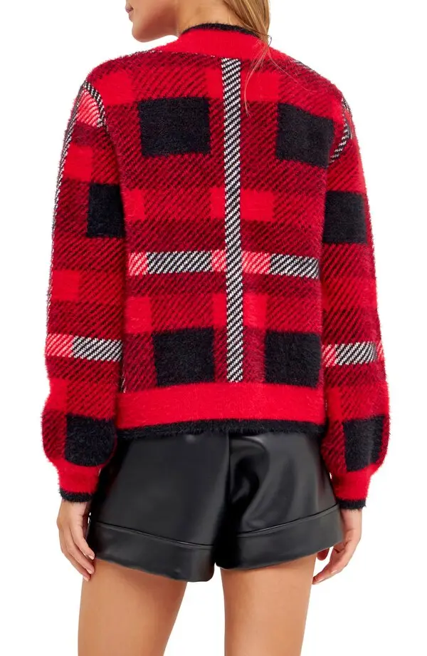 English Factory Check Cardigan