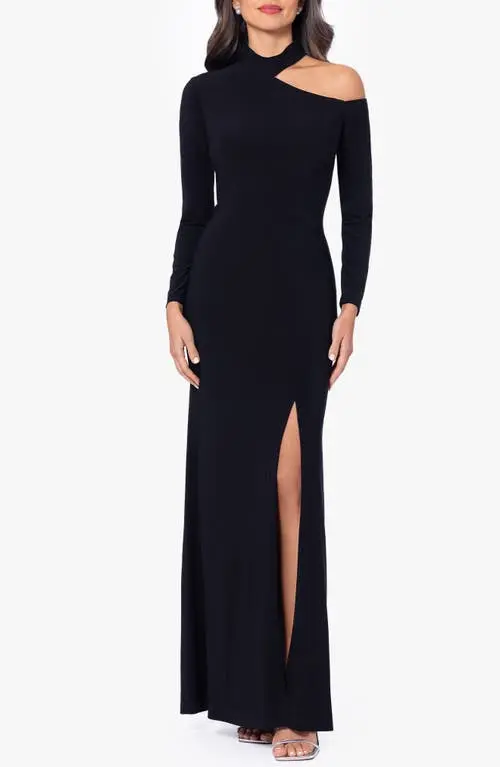 XSCAPE EVENINGS Cutout Shoulder Gown