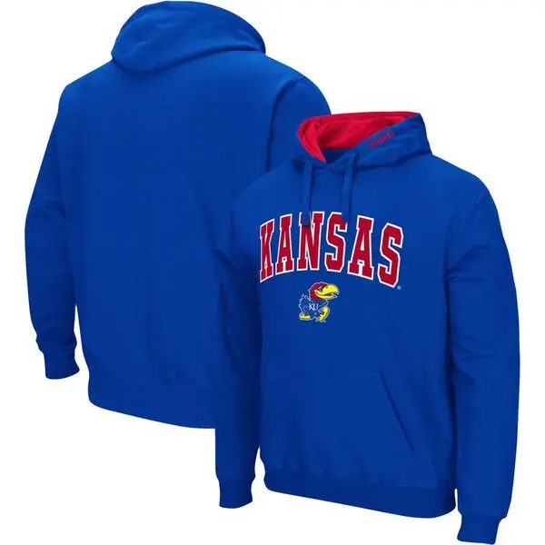 COLOSSEUM Kansas Jayhawks Arch & Logo 3.0 Pullover Hoodie