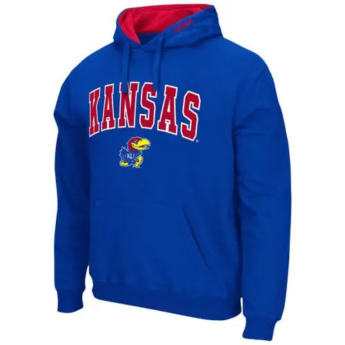 COLOSSEUM Kansas Jayhawks Arch & Logo 3.0 Pullover Hoodie