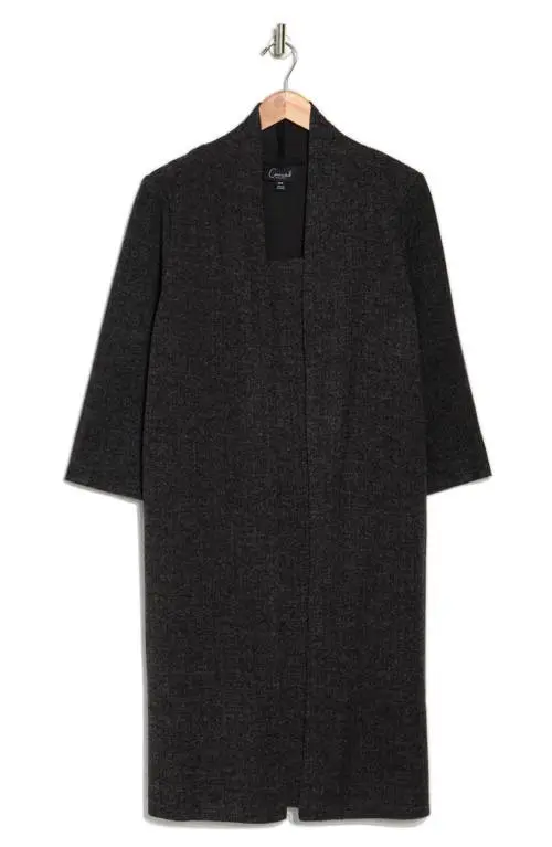 CONNECTED APPAREL Rib Knit Jacket Midi Dress