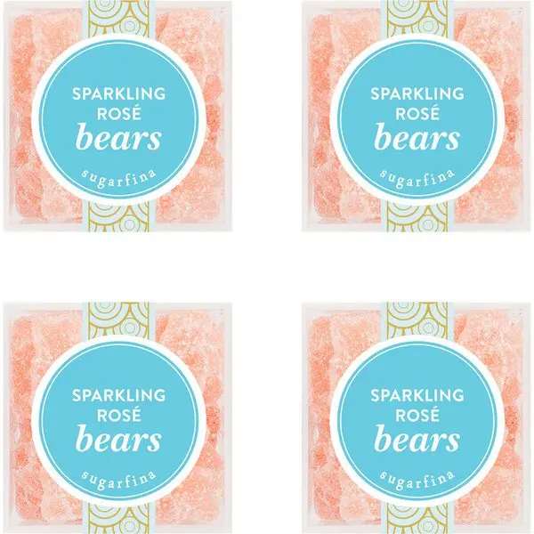 SUGARFINA Sparkling Rosé Bears Set Of 4 Candy Cubes - Red