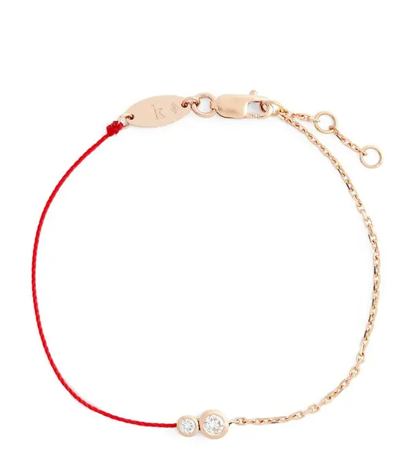 REDLINE Rose Gold And Diamond Infinite Bracelet - Red