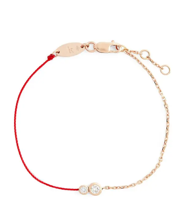 REDLINE Rose Gold And Diamond Infinite Bracelet - Red