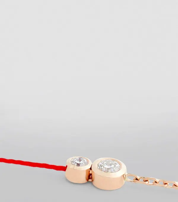 REDLINE Rose Gold And Diamond Infinite Bracelet - Red