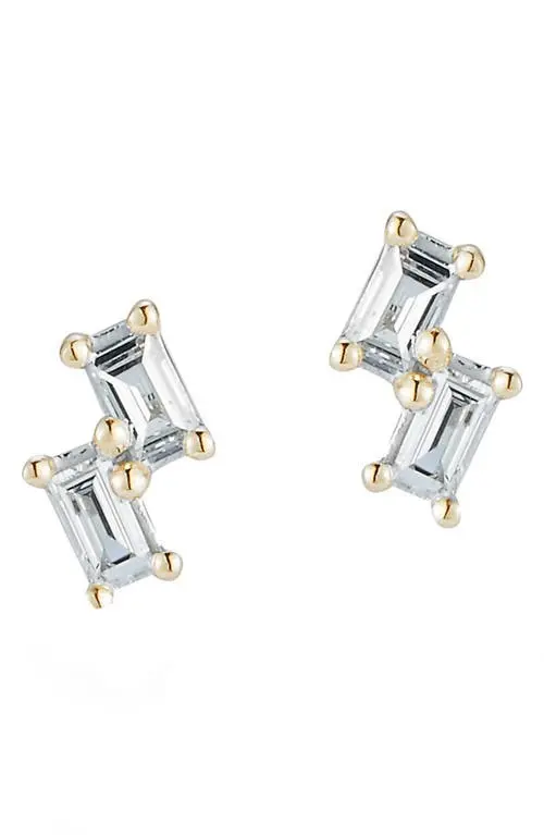 DANA REBECCA DESIGNS Baguette Diamond Stud Earrings - Yellow Gold