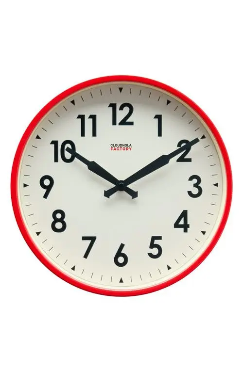 CLOUDNOLA Factory Wall Clock - Red