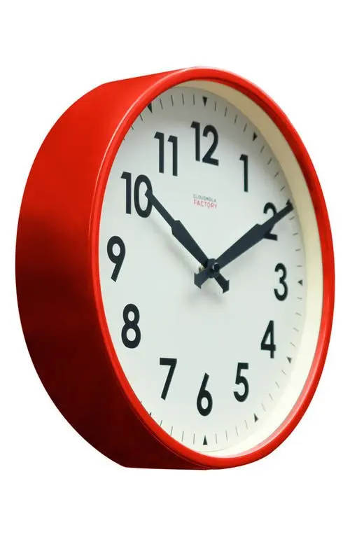 CLOUDNOLA Factory Wall Clock - Red