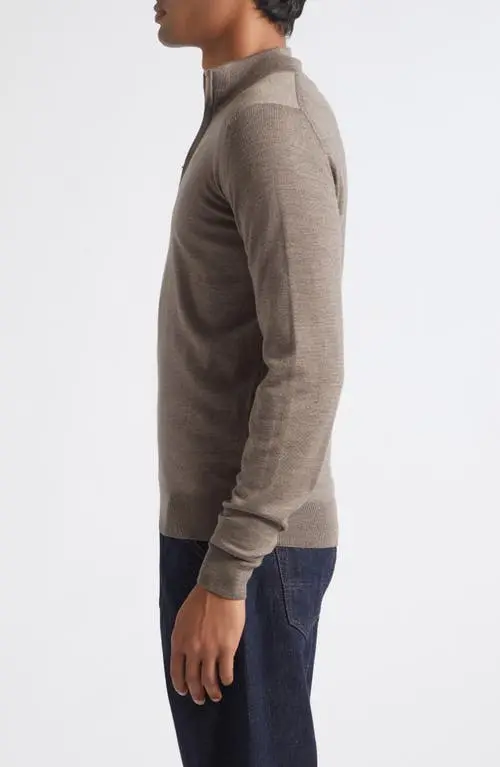 John Smedley Tapton Half-zip Merino Wool Sweater - Mushroom