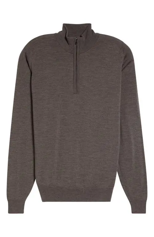 John Smedley Tapton Half-zip Merino Wool Sweater - Mushroom