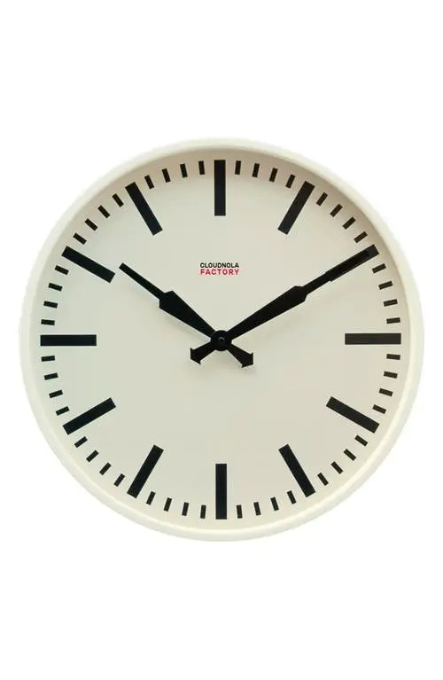 CLOUDNOLA Factory Wall Station Clock - White