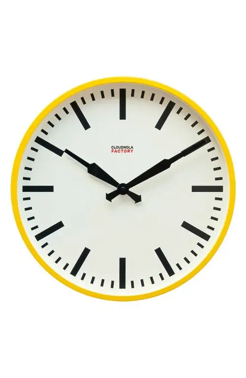 CLOUDNOLA Factory Wall Station Clock - Yellow