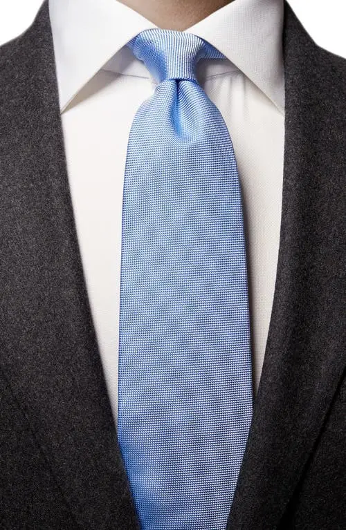 Eton Solid Silk Neck Tie - Blue