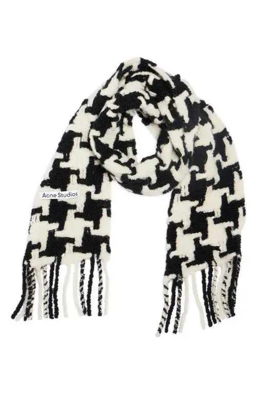 Acne Studios Houndstooth Check Alpaca Blend Scarf