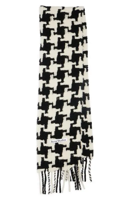 Acne Studios Houndstooth Check Alpaca Blend Scarf