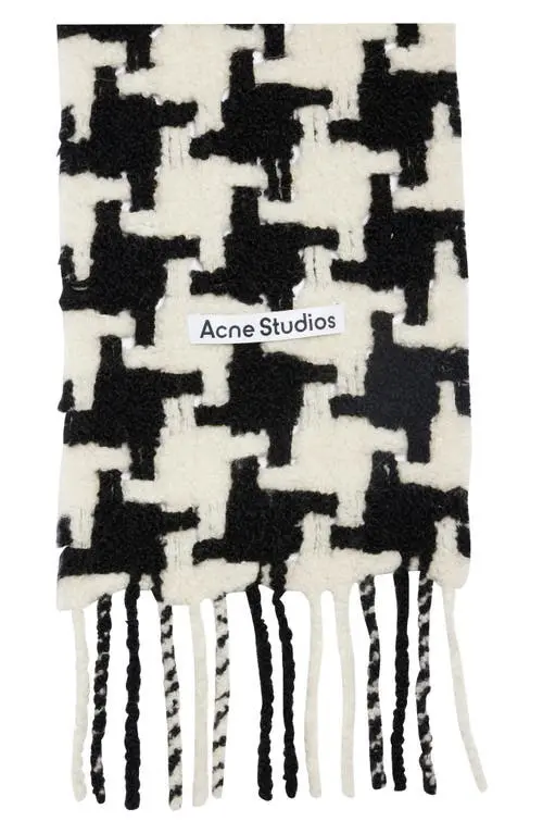 Acne Studios Houndstooth Check Alpaca Blend Scarf
