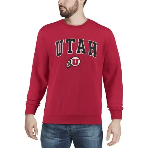 COLOSSEUM Utah Utes Arch & Logo Crew Neck Sweatshirt