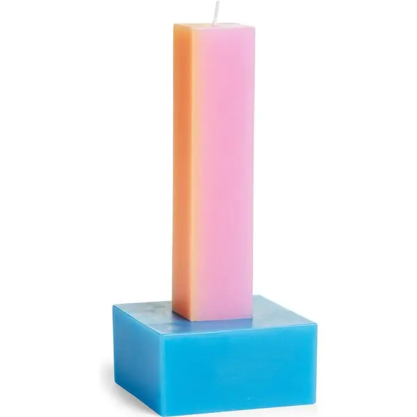 AREAWARE Happiness Pillar Candle - Orange/pink