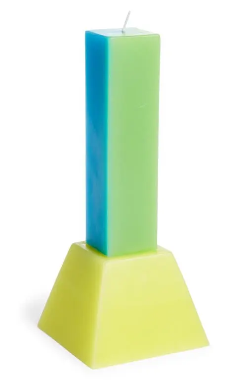 AREAWARE Happiness Pillar Candle - Blue/green