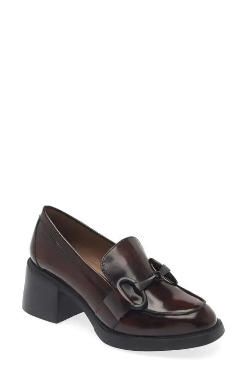 WONDERS Block Heel Loafer With Bit Ornament - Regata Vino