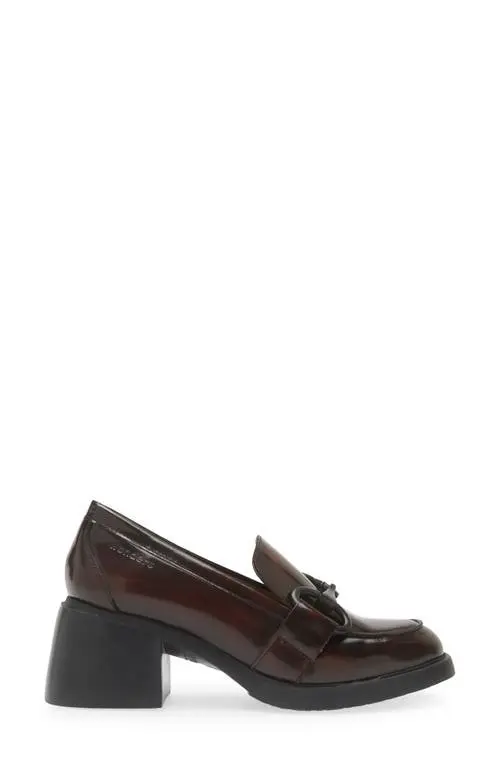 WONDERS Block Heel Loafer With Bit Ornament - Regata Vino
