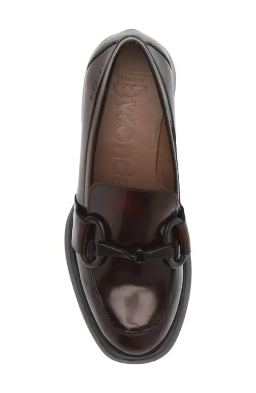 WONDERS Block Heel Loafer With Bit Ornament - Regata Vino
