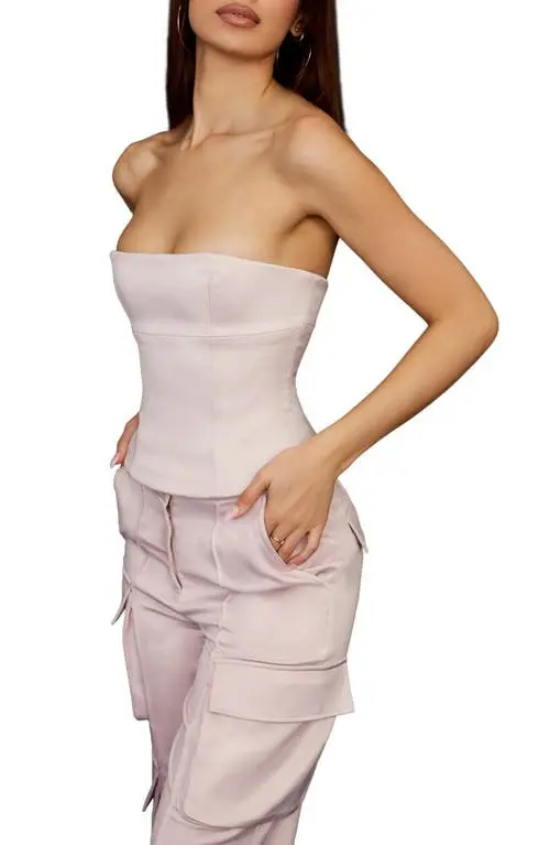 House Of Cb Angelica Satin Strapless Corset Top